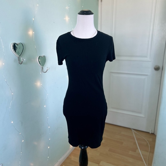 SHEIN | Dresses | Black Shein Ribbed Bodycon Mini Dress | Poshmark